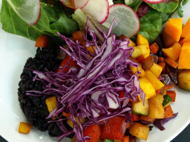 Crisp Black Rice Cakes with Stir-Fried Vegetables - Honey Creek Kitchen